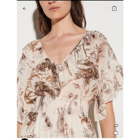Sandro | Dresses | Sandros Long Printed Dress With Ruffles | Poshmark